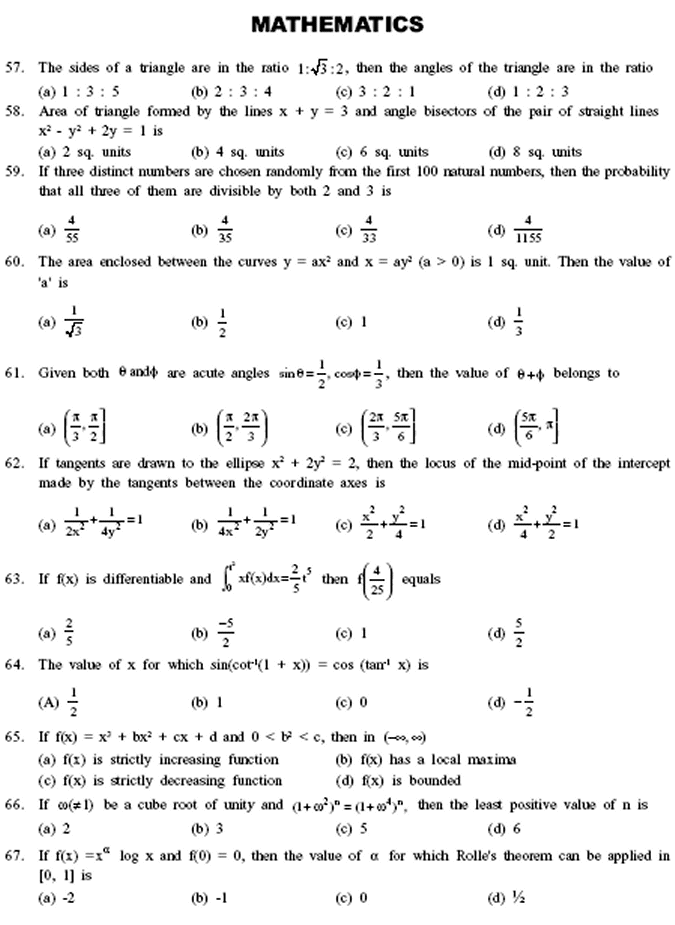 IIT 2004 Screening Paper Mathematics IIT JEE 2004 Mathematics IIT 2004 Screening Paper Mathematics IIT JEE 2004 Mathematics